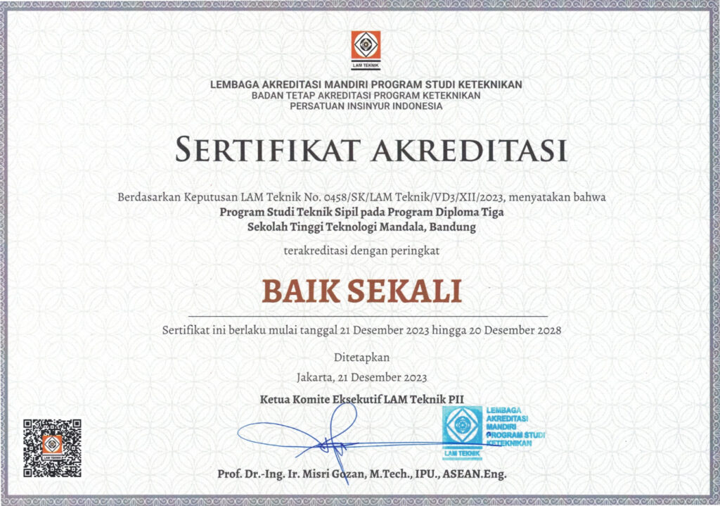 Akreditasi Prodi – Sekolah Tinggi Teknologi Mandala